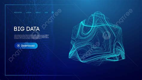 Futuristic Network Vector Illustration With A Data Cube Blockchain