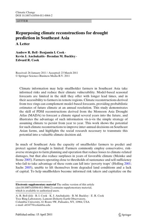 Pdf Repurposing Climate Reconstructions For Drought Prediction In Southeast Asia