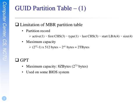 Ppt Guid Partition Table Powerpoint Presentation Id 6556336