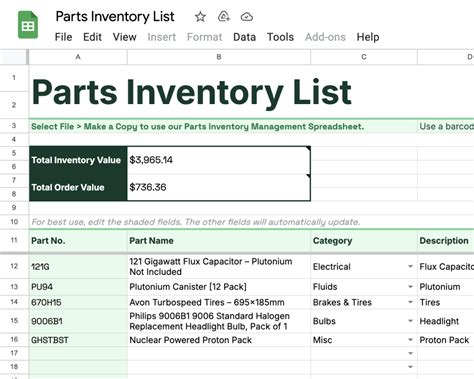 Excel Inventory Template Free Download