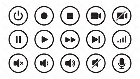 15 Sound And Video Player Icons Graphics Motion Array