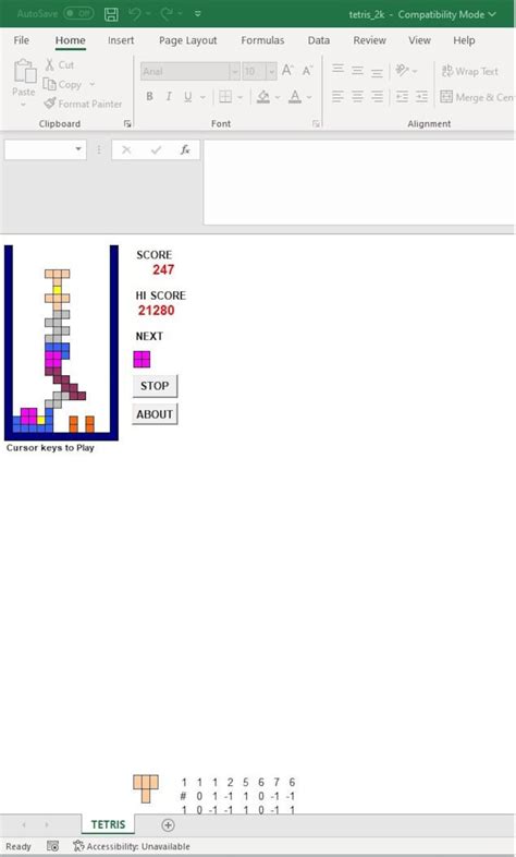 Retro Games In Microsoft Excel Gaming Spreadsheet Etsy