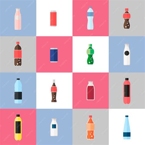 음료 벡터의 컬렉션 무료 벡터