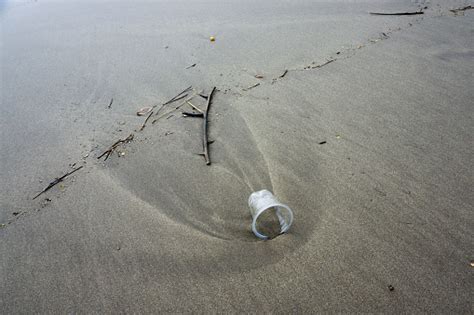 큰 도시의 해변에 쓰레기를 유출 빈 사용 더러운 플라스틱 병 어린이 플라스틱 장난감 더러운 바다 모래 해안 흑해 환경 오염