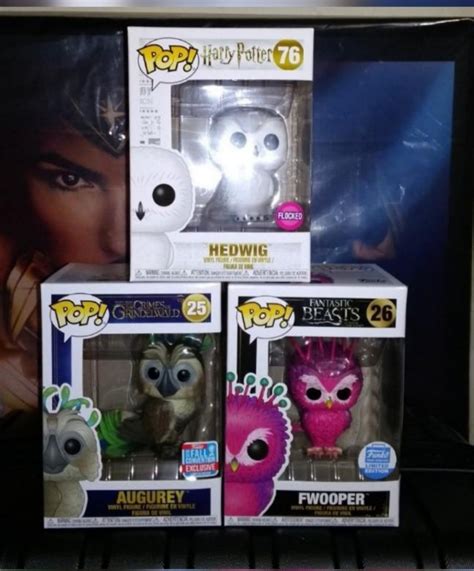 Hedwig Flocked Augurey Fwooper Harry Potter Fantastic Beasts Funko Pop Bundle Hobbies