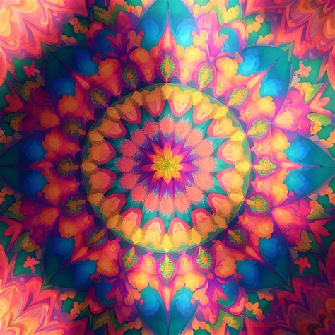 Premium Ai Image A Kaleidoscopic Array Of Vibrant Colors And Shapes Forming A Mesmerizing Pattern