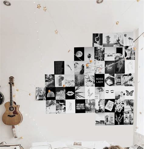 Black White Wall Collage Kit Aesthetic Pictures Bedroom Decor For Teen