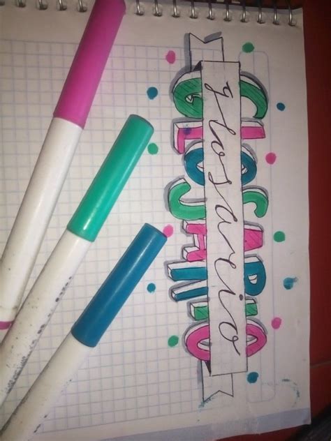 Título Glosario Libreta De Apuntes Hacer Portadas De Libros