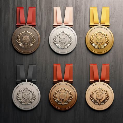 Premium Photo Vector Set Of Gold Silver And Bronze Award Medals With