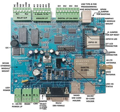 Vajravolt Ai Iot Gateway Board 4g Lte Gps Based On Esp32 S3 Quectel Ec200u Rs485 Ethernet At