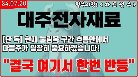 대주전자재료 주가전망 추세전환 이때부터 시작됩니다 수급주체 확인 물량 매집 누가하느냐 대주전자재료주가 대주전자재료