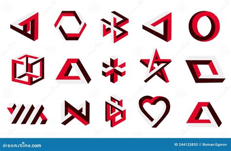 Impossible Figures Optical Illusion Shapes Infinite Symbols Visual