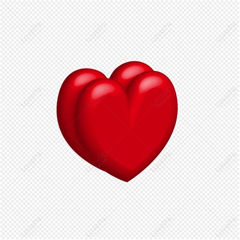 หัวใจรักสีแดง 3d Png สำหรับการดาวน์โหลดฟรี Lovepik