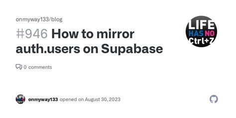 How To Mirror Ers On Supabase · Issue 946 · Onmyway133blog · Github
