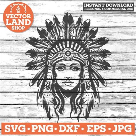 America Natives Svg Indian Svg Ancient Svg Headdress Svg Indian Silhouette Indian Chief