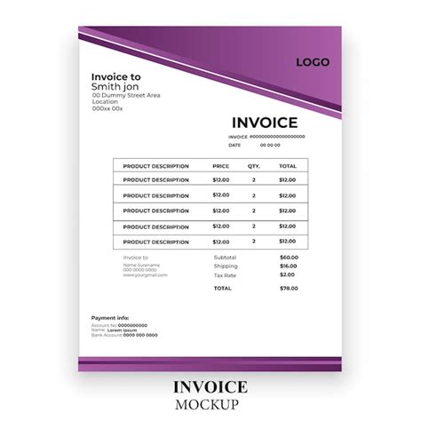 Premium Vector Free Vector Minimal Invoice Modern Simple Design Template