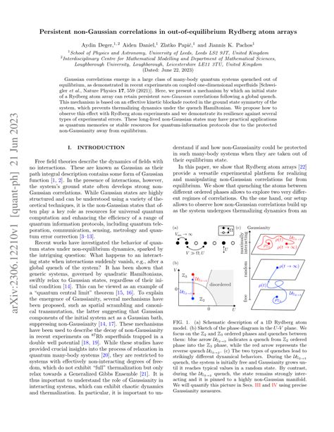 Pdf Persistent Non Gaussian Correlations In Out Of Equilibrium