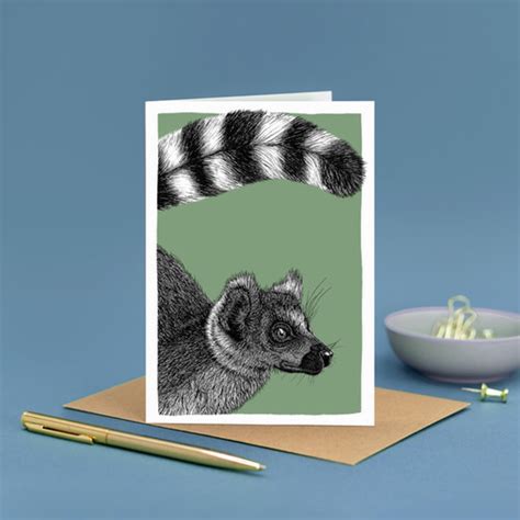 Ring Tailed Lemur Note Card Wild Lines