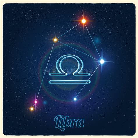 Vector Constellation Libra With Zodiac Sign Stock Vector Illustration