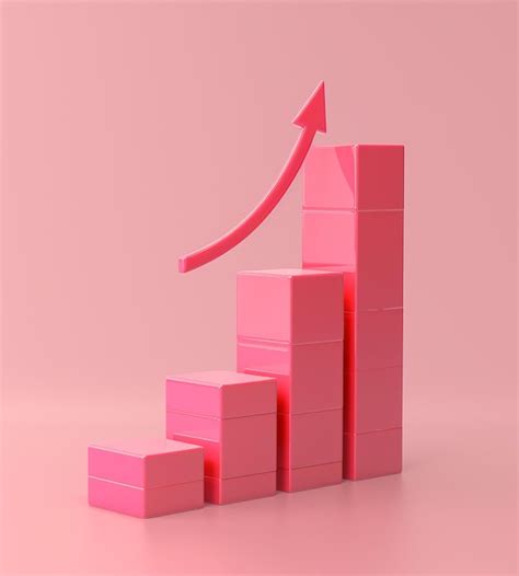 Premium Photo Pink Model Of A Graph With A Pink Arrow Pointing Up