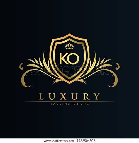 Ko Letter Initial Royal Templateelegant Crown เวกเตอร์สต็อก ปลอดค่า