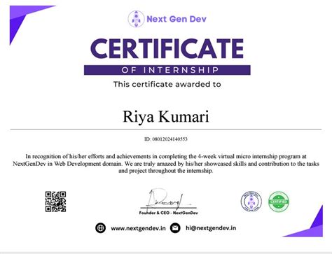 riya kumari on linkedin nextgendev nextgendev internship learning