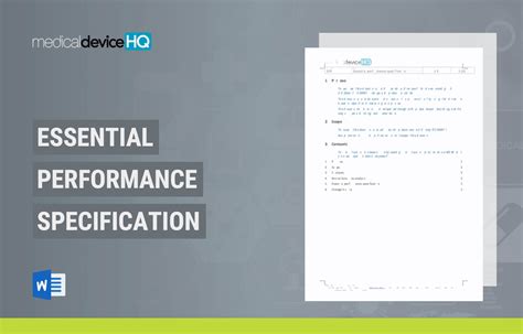 Use Specification Template Iec 62366 1 Medical Device Template