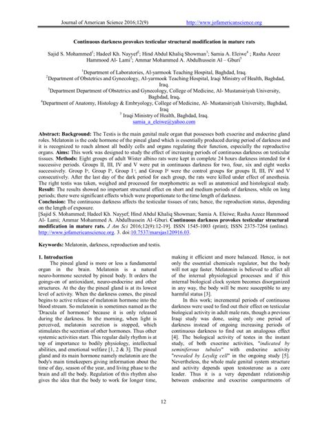 Pdf Continuous Darkness Provokes Testicular Structural Modification