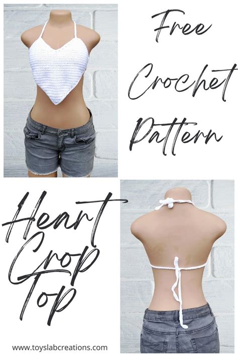 Crochet Heart Crop Top Free Crochet Backless Crop Top Pattern