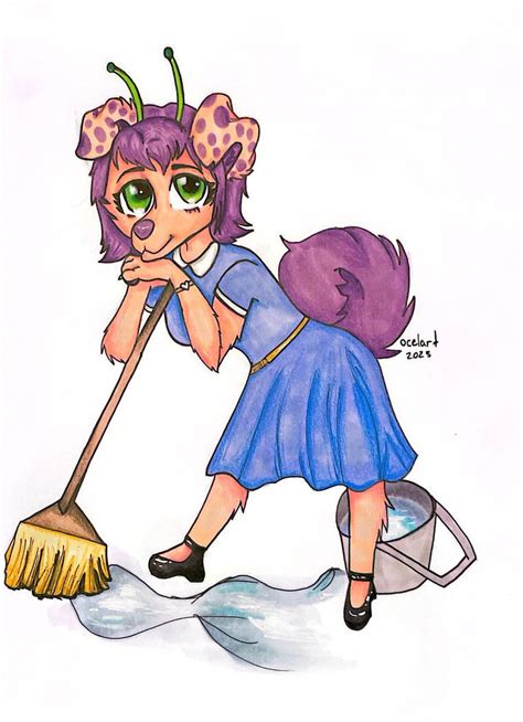 Liya Mopping By Ocelart On Deviantart