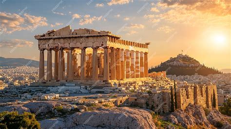 The Parthenon On The Acropolis Of Athens With Its Doric Columns