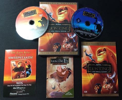The Lion King DVD 2003 2 Disc Set Platinum Edition With Inserts