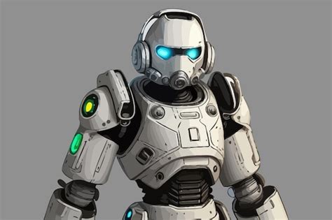 premium vector a white humanoid robot illustration
