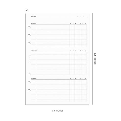 Routine Builder Planner Inserts Cloth And Paper Cloth And Paper