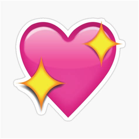 Sparkling Pink Heart Emoji Sticker For Sale By Aleexbee Redbubble