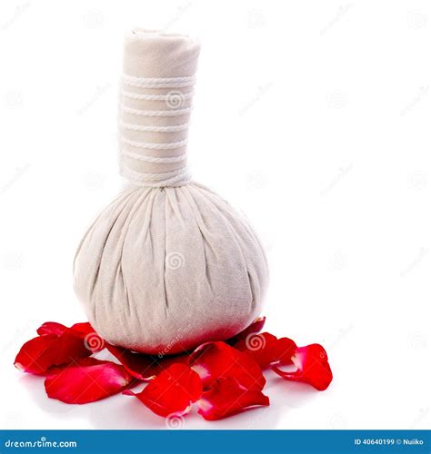 Herbal Massage Ball And Red Rose Stock Image Image Of Flora Balls