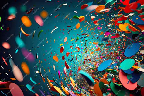Premium Photo | A closeup of a colorful confetti explosion with tiny pieces flying in every ...