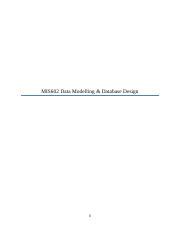 MIS 602 Assessment 2 Part 1 Docx MIS602 Data Modelling Database