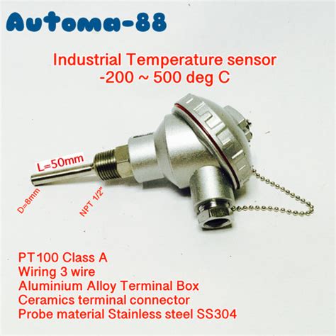 Jual RTD PT100 Temperature Sensor 3 Wire Probe 5cm 50mm 1 2 NPT Male Kab Bekasi Automa 88