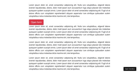 React Modal Form Pop Up Forked Codesandbox