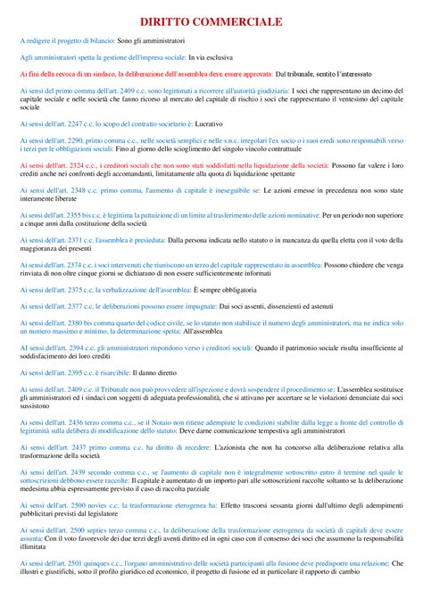 Diritto Commerciale Banca Dati Docsity