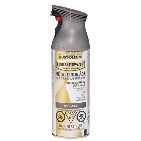 Peinture Intext Rust Oleum Métallique âgé Aérosol 312 G Acier