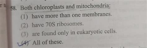 58 Both Chloroplasts And Mitochondria1 Have More Than One Membranes