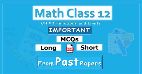 Math 12 Chapter 1 Important Questions