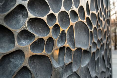 Textured Stone Wall Creating A Modern Abstract Pattern With Holes Stock Image Image Of Holes