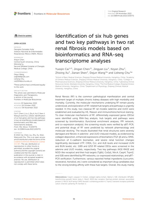 Pdf Identification Of Six Hub Genes And Two Key Pathways In Two Rat