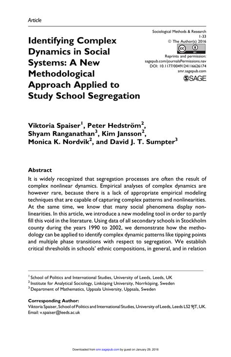 Pdf Identifying Complex Dynamics In Social Systems A New Methodological Approach Applied To