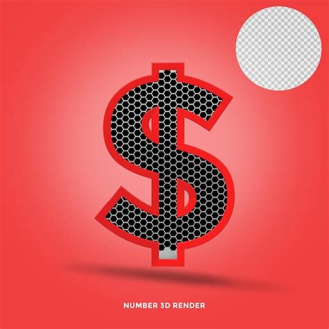 Premium PSD Dollar D Render Red Color With Elements Template Premium Psd