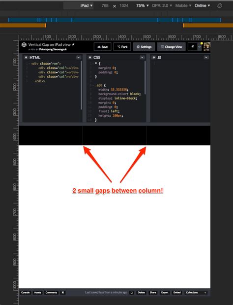 Html Vertical Gap Between Column That Shows Only On IPad View Stack