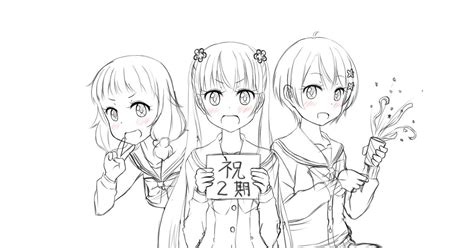 セーラー服 あおっちとねねっちとほたるん（ラフ） さいのひかり。のイラスト Pixiv